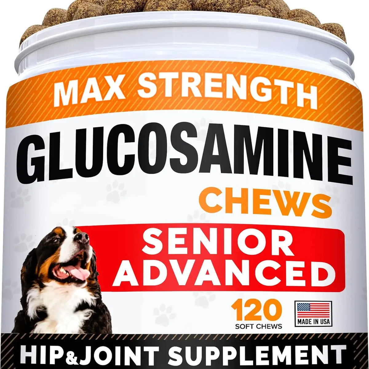 STRELLALAB Senior Advanced Glucosamine Chondroitin Joint for Dogs Baco ...