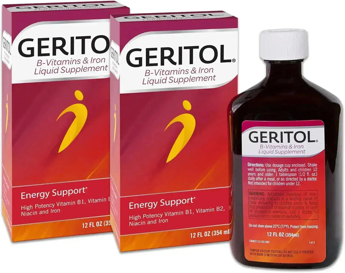 Geritol Liquid Vitamin and Iron 354Ml. 2 Pack – The Red Vitamin MX