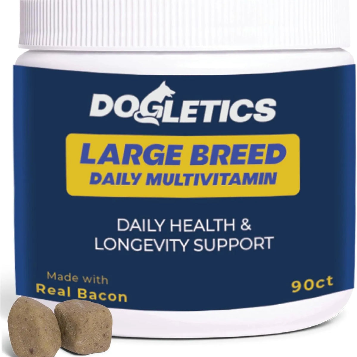 Dogletics Large Breed Daily Multivitamin Bacon Flavor 90 Masticables ...