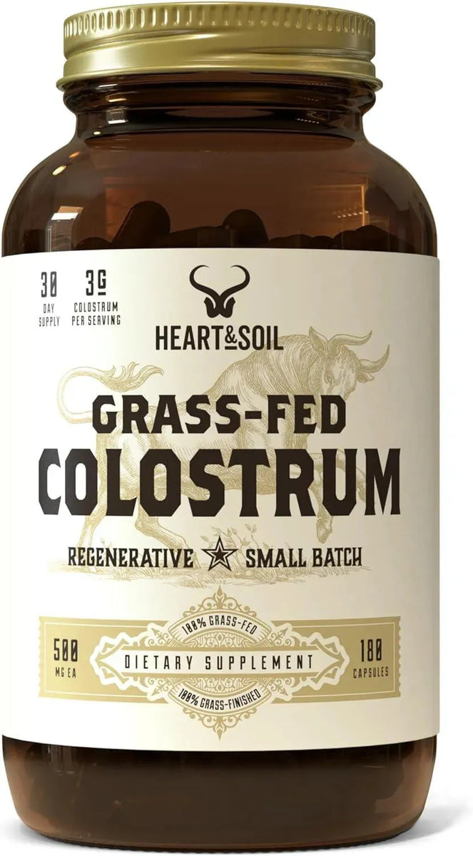 Heart & Soil Grass-Fed Colostrum 180 Capsulas – The Red Vitamin MX